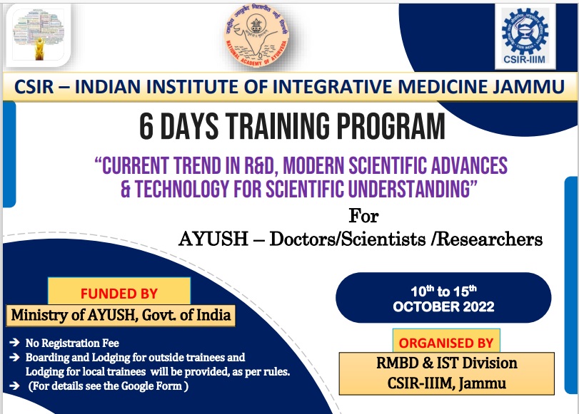 6 DAYS TRAINING PROGRAM “Current Trend in R&D, Modern Scientific ...