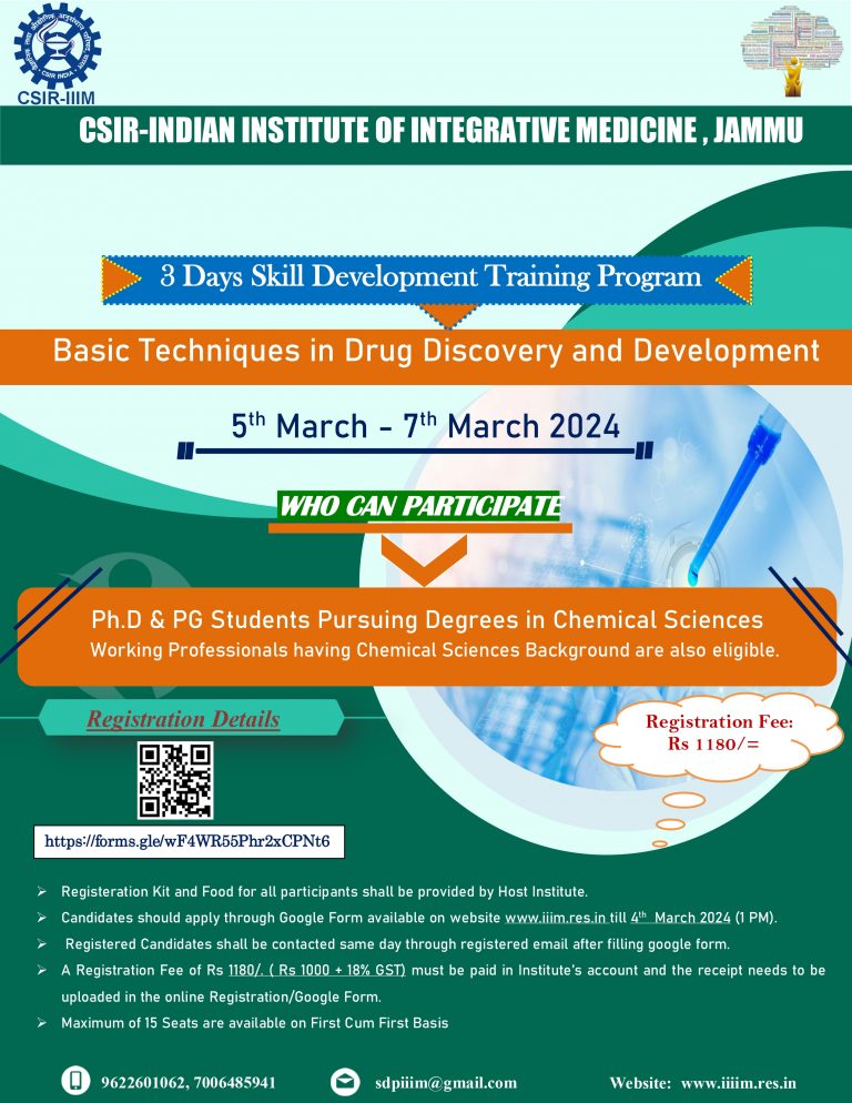 A Three Day Skill Development Training Program On “Basic Techniques In ...